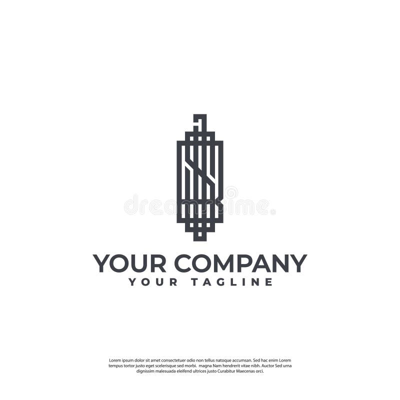 Abstract Skyscraper Logo in Minimalistic Line Art Style Stock Vector ...