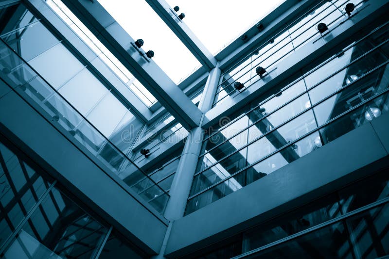 Abstract Skyscraper Reflective Glassy Walls and Windows Background ...