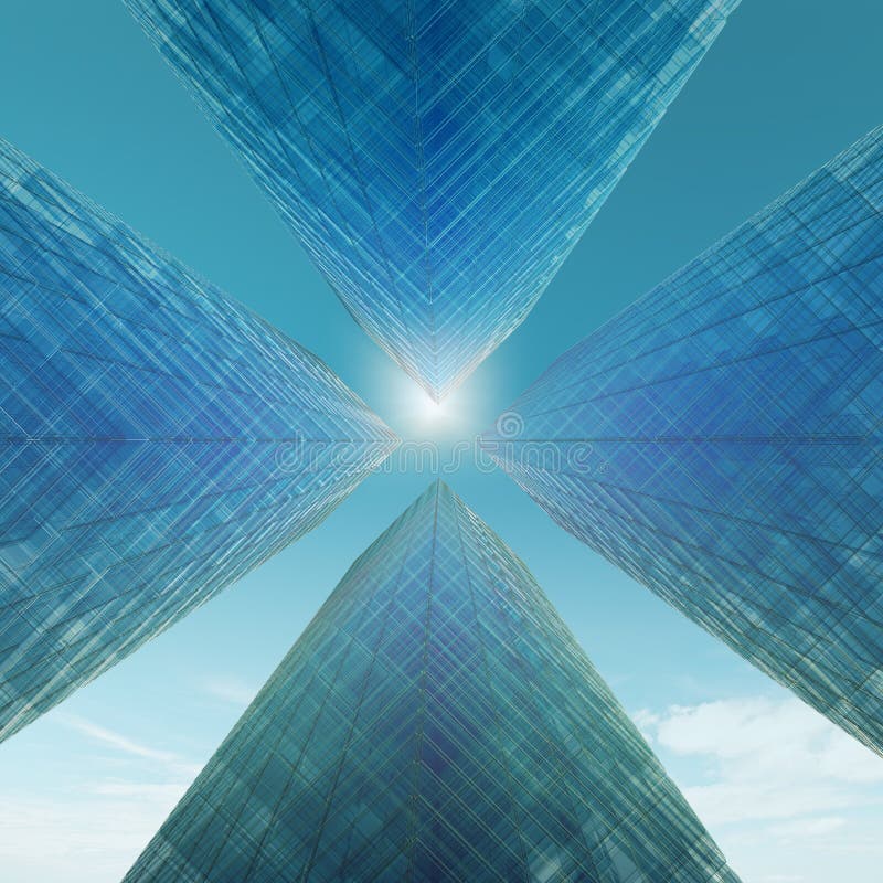 Abstract Skyscrapers Isolated with Sun Stock Vector - Illustration of ...