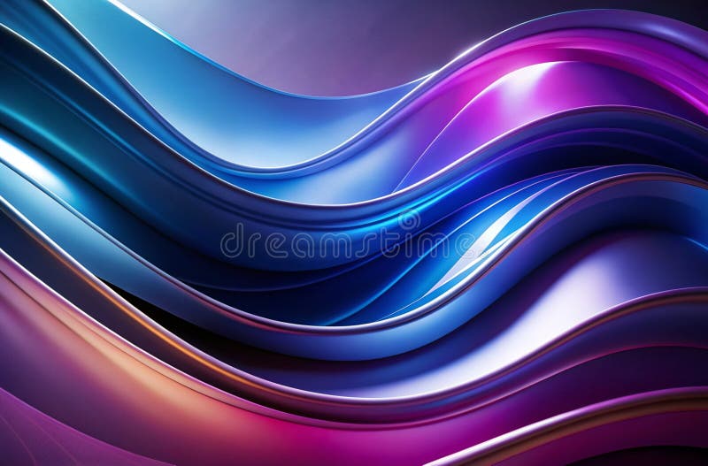 Abstract, Sleek Forms with Glossy Finish, Highlighting Depth and ...