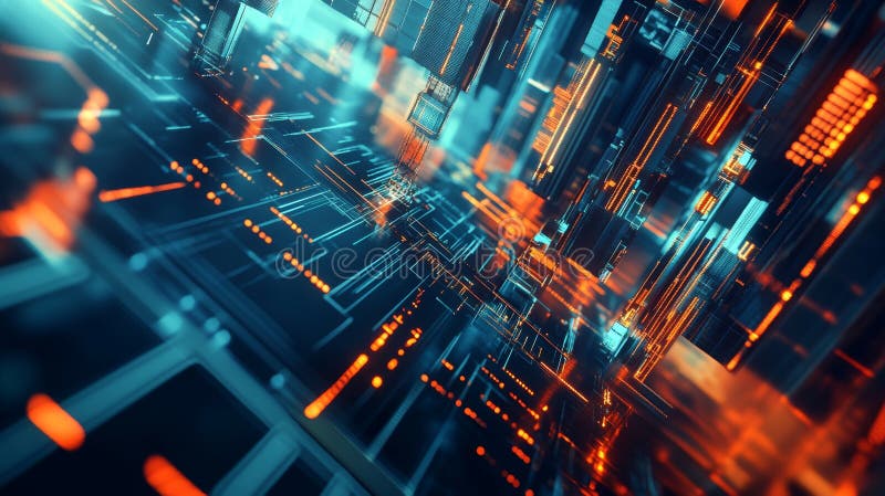 Abstract Sleek Structure Inspired by Circuit Patterns and Design Stock ...