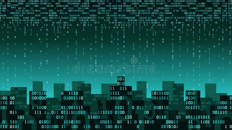 Abstract Data Array Background, Matrix Futuristic Cyberspace with ...