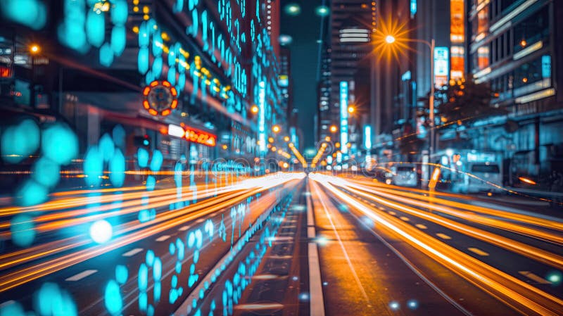 Abstract Smart City Made of Glowing Elements Stock Illustration ...