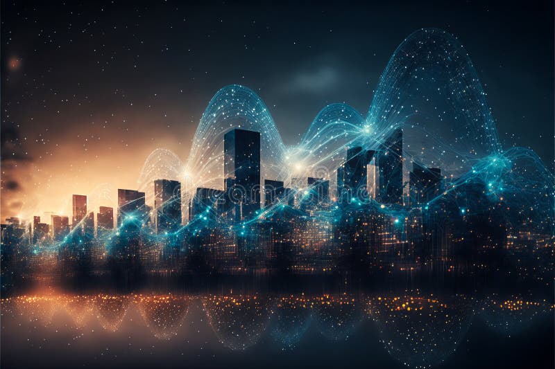 Abstract Smart City Technology Connection Concept. Generative Ai Stock ...