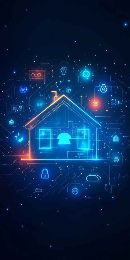 Abstract Smart Home Control Interface with Digital Elements Stock ...