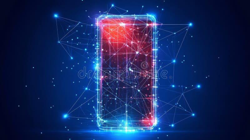 Abstract Smartphone Communication Technology with Connecting Lines ...