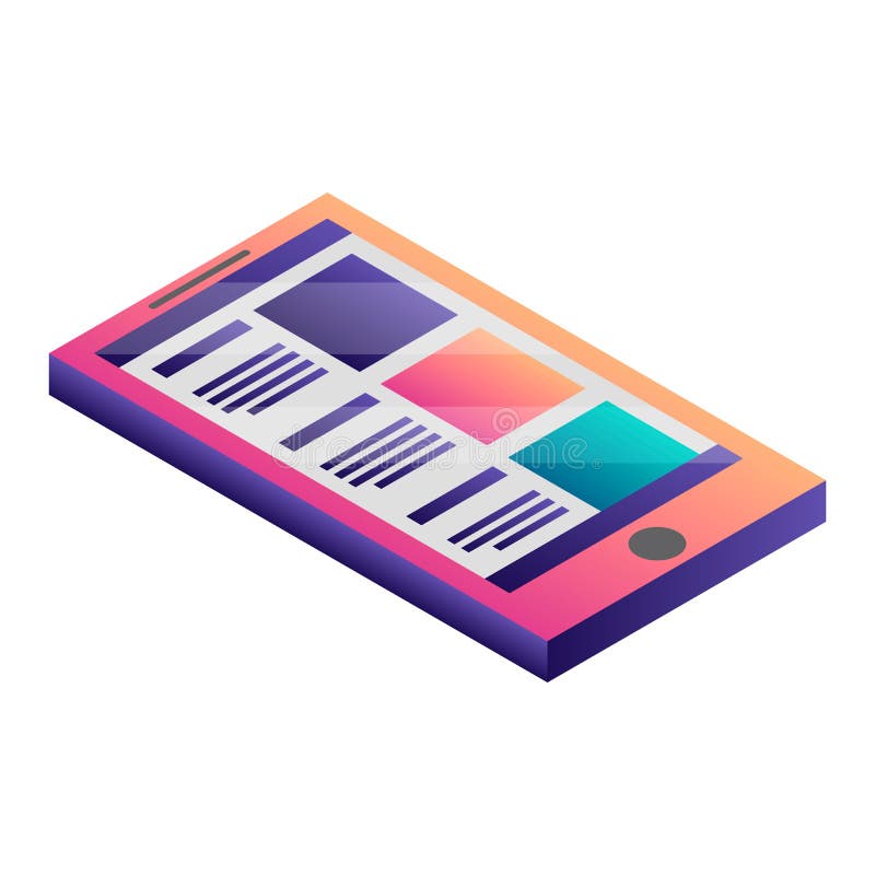 Abstract Smartphone Icon, Isometric Style Stock Vector - Illustration ...