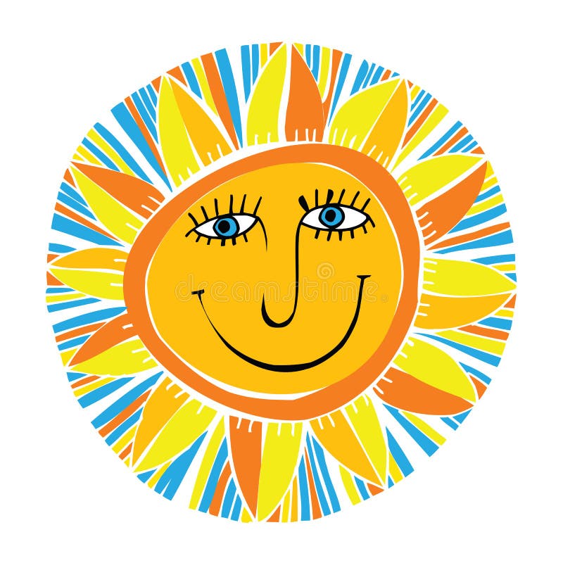 Abstract smiling sun stock vector. Illustration of cartoon - 24863172