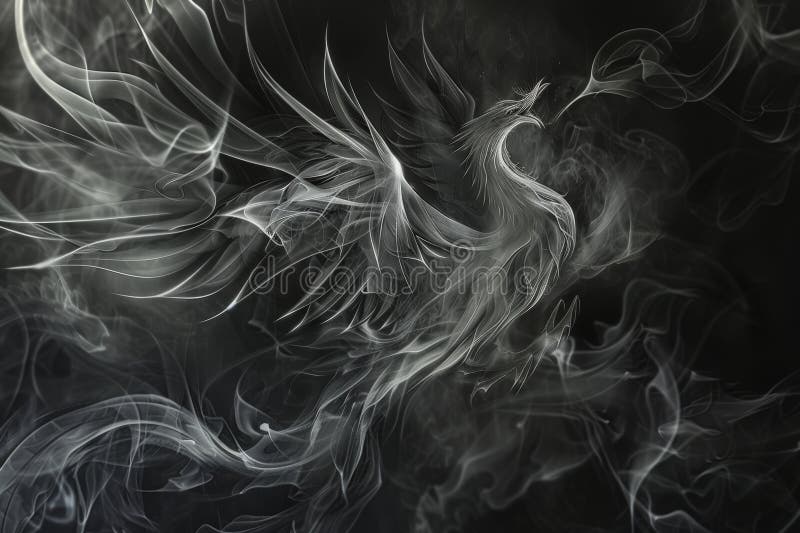 Abstract Smoke Background, Phoenix Made by Smoke Stock Image - Image of ...