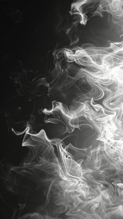Abstract Smoke on Black Background, Ethereal Patterns. Conceptual Art ...
