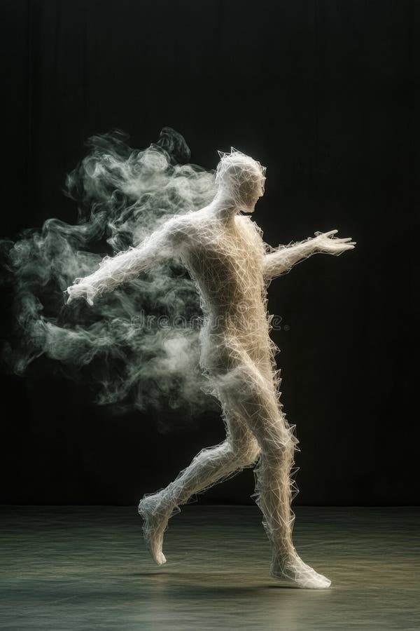 Abstract Smoke Figure: Unique Art of a Human Silhouette in Motion Stock ...