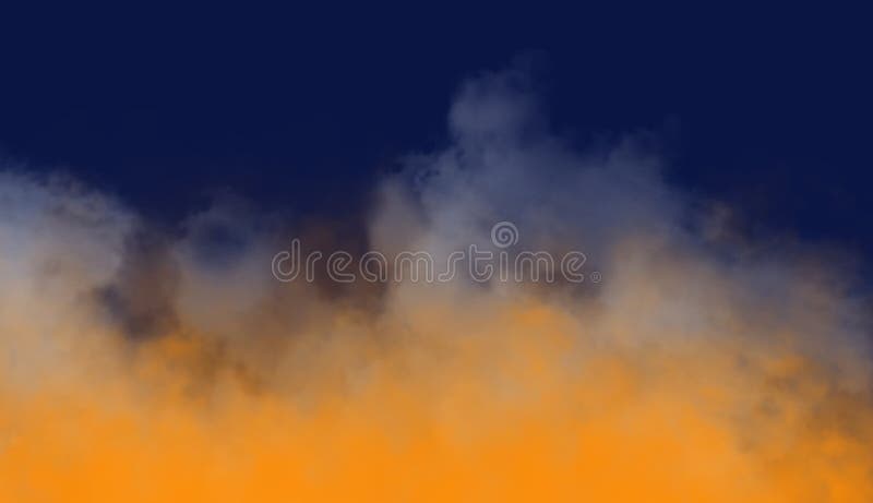 Abstract Heavy Smoke Flames Blowing Fire Wind Plumes Against Dark Blue ...