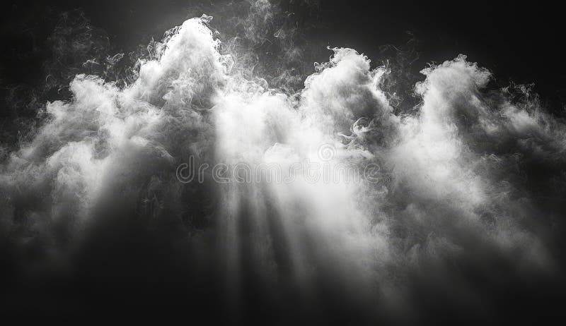 Abstract Smoke Illuminated with Light. Lighting Accentuates Texture ...