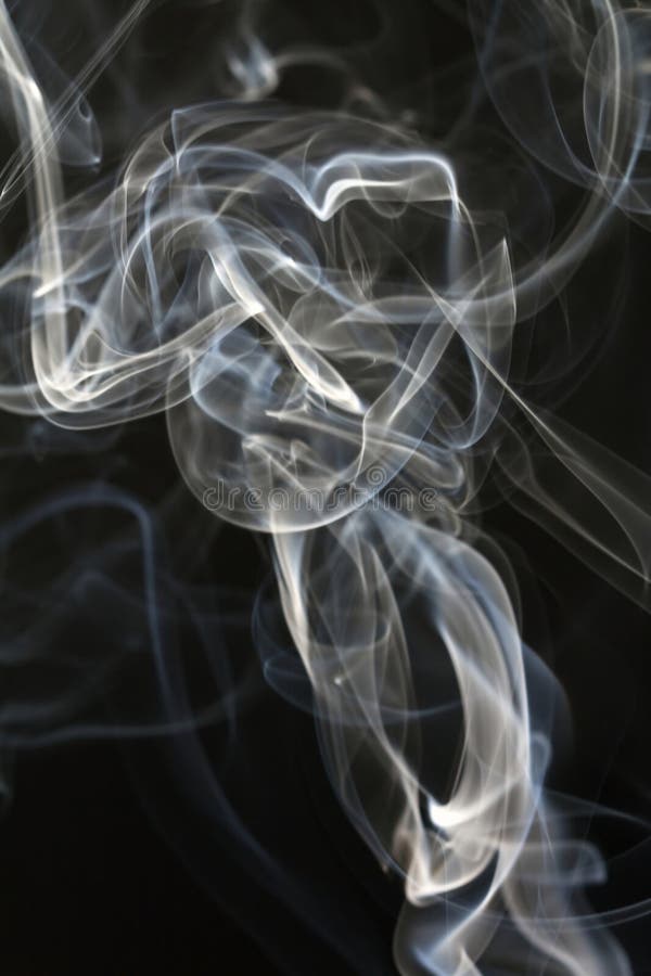 Abstract Smoke Isolated on Black Stock Image - Image of grey, silky ...