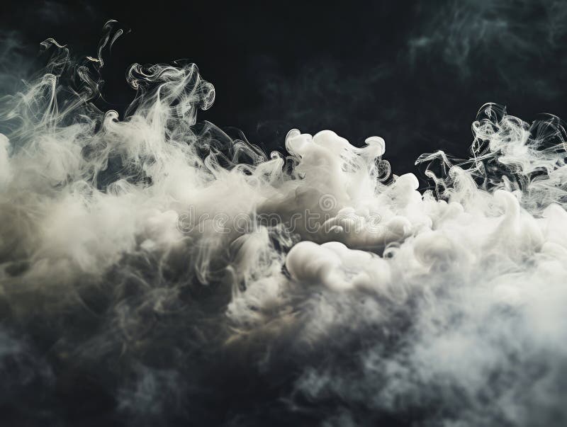 Abstract Smoke Moves on a Black Background. Design Element for ...