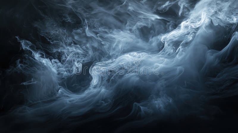 Abstract Smoke Patterns, Swirling Ethereal Forms, Dark Background Stock ...