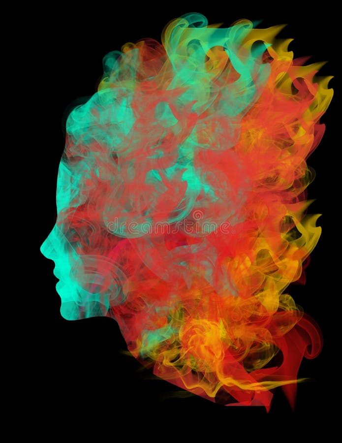 Abstract smoke portrait stock illustration. Illustration of canvas ...