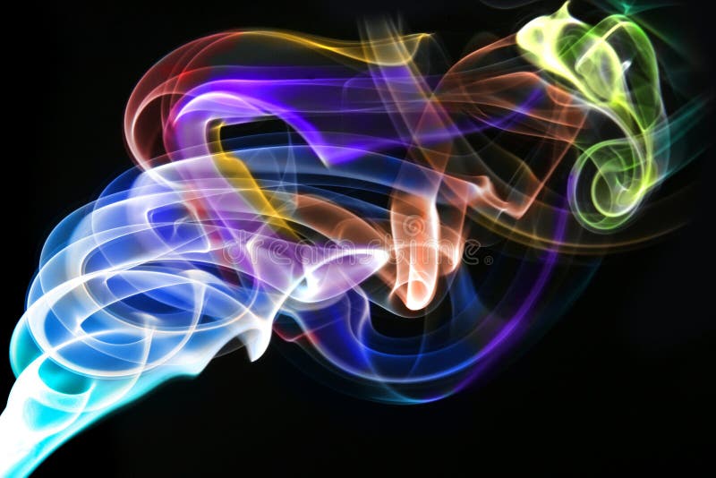 Abstract Smoke with Rainbow Colors Stock Image - Image of lighting ...