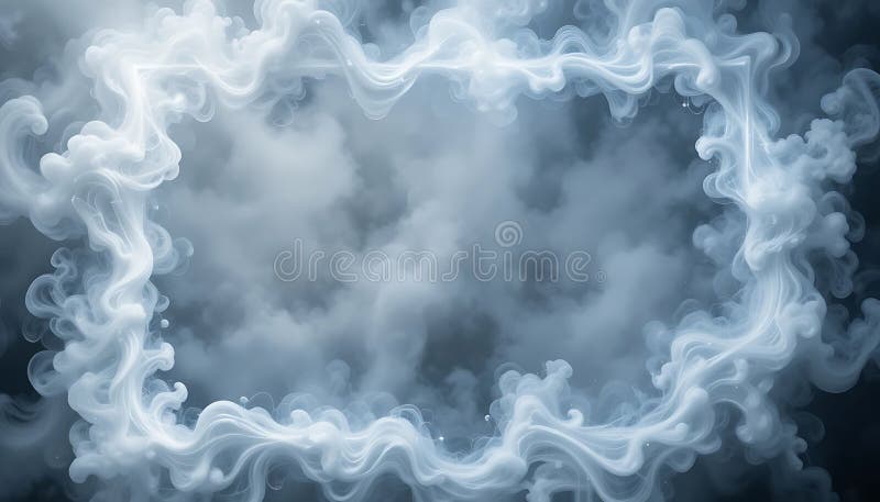 Abstract Smoke Rectangle Frame on Dark Backdrop for Graphic Design ...