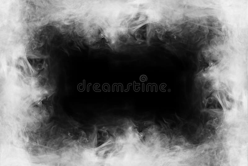 Abstract Smoke Texture Frame Over Black Background. Fog in the Darkness ...