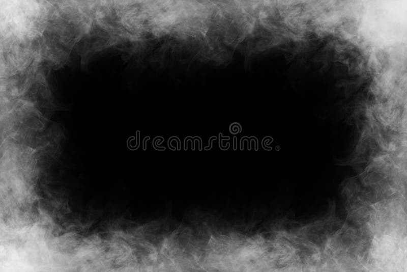 Abstract Smoke Texture Frame Over Black Background. Fog in the Darkness ...