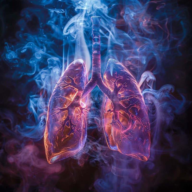Abstract Smoky Human Lungs Illustration , AI Generate Stock ...