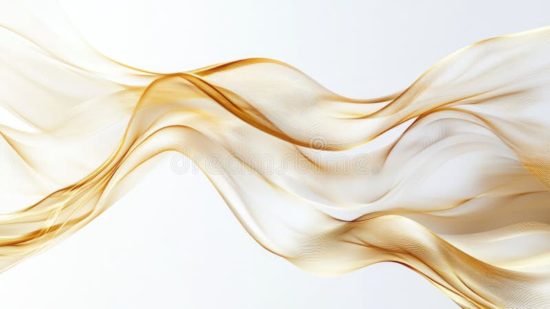 Abstract Smoky Luxury Golden Lines on White Background. Moving Soft ...