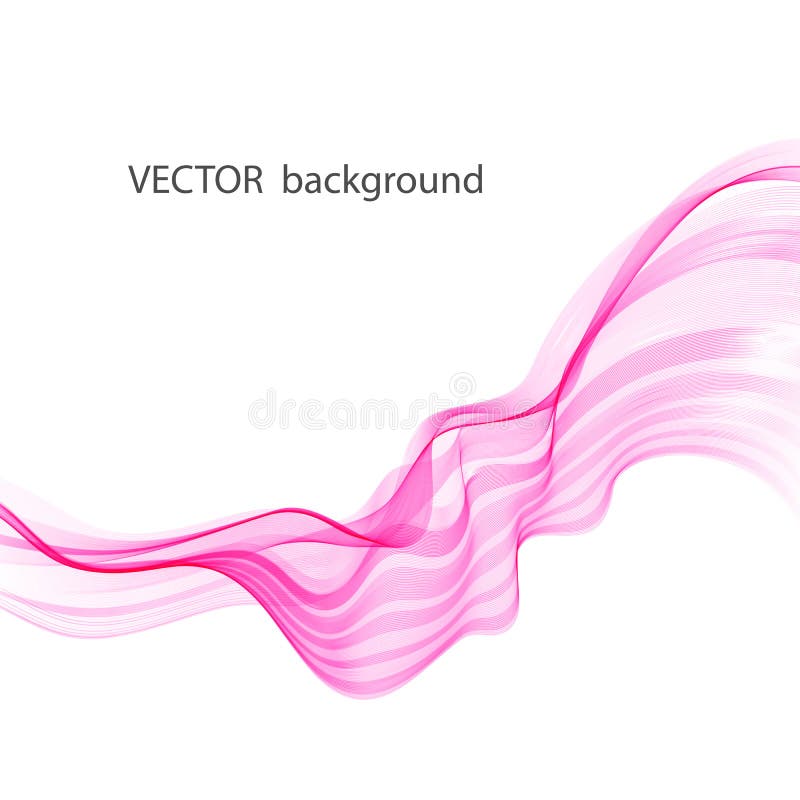 Abstract Smooth Color Wave Vector. Curve Flow Pink Motion Illustration ...