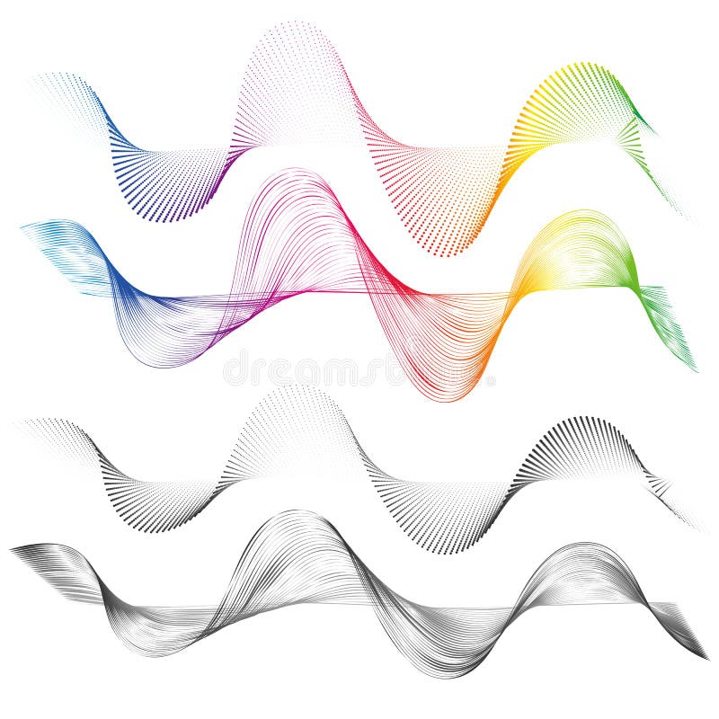 Soundwave Smooth Curved Lines Abstract Design Element Technological ...