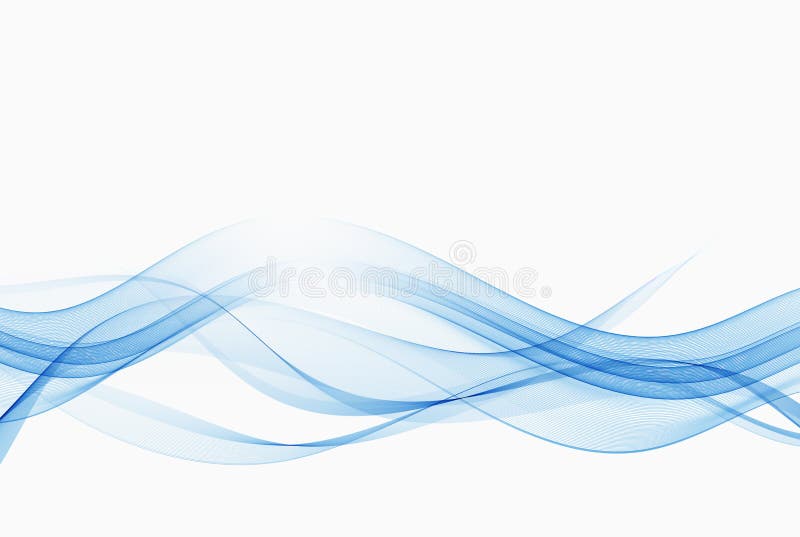 Abstract Smooth Flow Wave Vector. Flow Curve Blue Motion Illustration ...