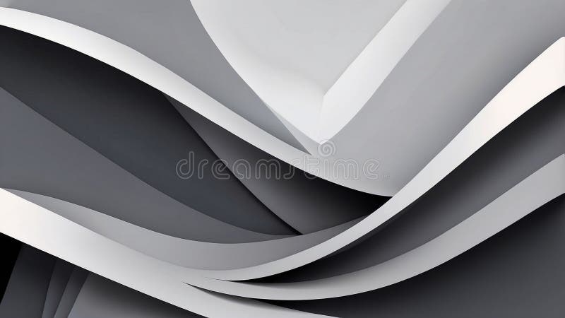 Abstract Smooth Gray Curved Layer Composition. AI Generated Stock ...