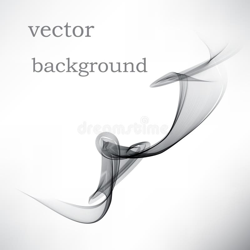 Abstract Smooth Gray Wave Vector. Curve Flow Grey Motion Illustration ...