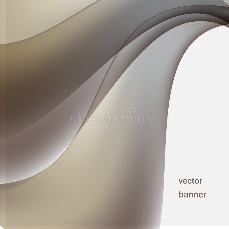 Abstract Smooth Gray Wave Vector. Curve Flow Grey Motion Illustration ...