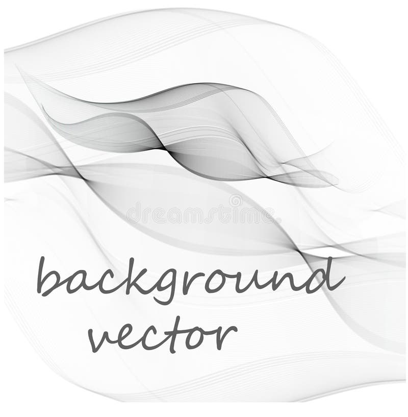 Abstract Smooth Gray Wave Vector. Curve Flow Grey Motion Illustration ...