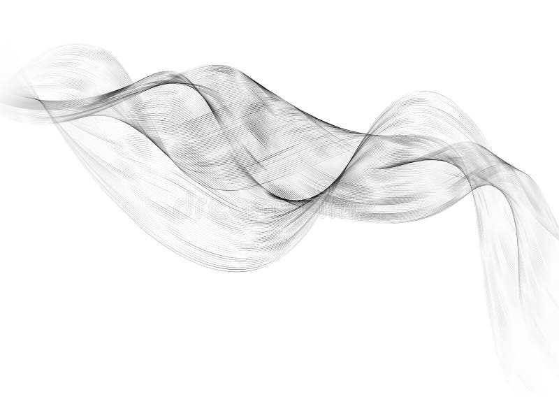 Abstract Smooth Gray Wave Vector. Curve Flow Grey Motion Illustration ...