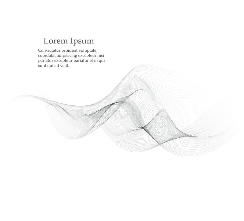 Abstract Smooth Gray Wave Vector. Curve Flow Grey Motion Illustration ...