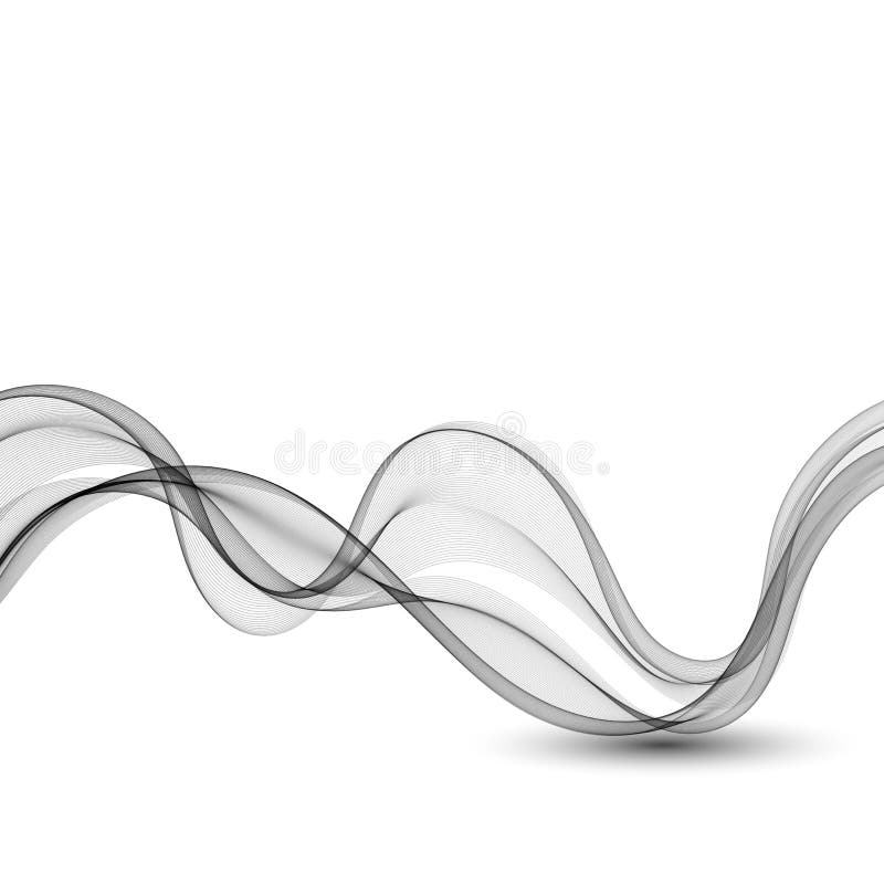 Abstract Smooth Gray Wave Vector. Curve Flow Grey Motion Illustration ...