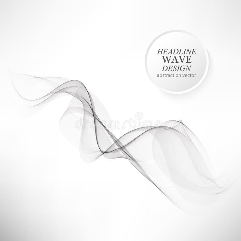Abstract Smooth Gray Wave Vector. Curve Flow Grey Motion Illustration ...
