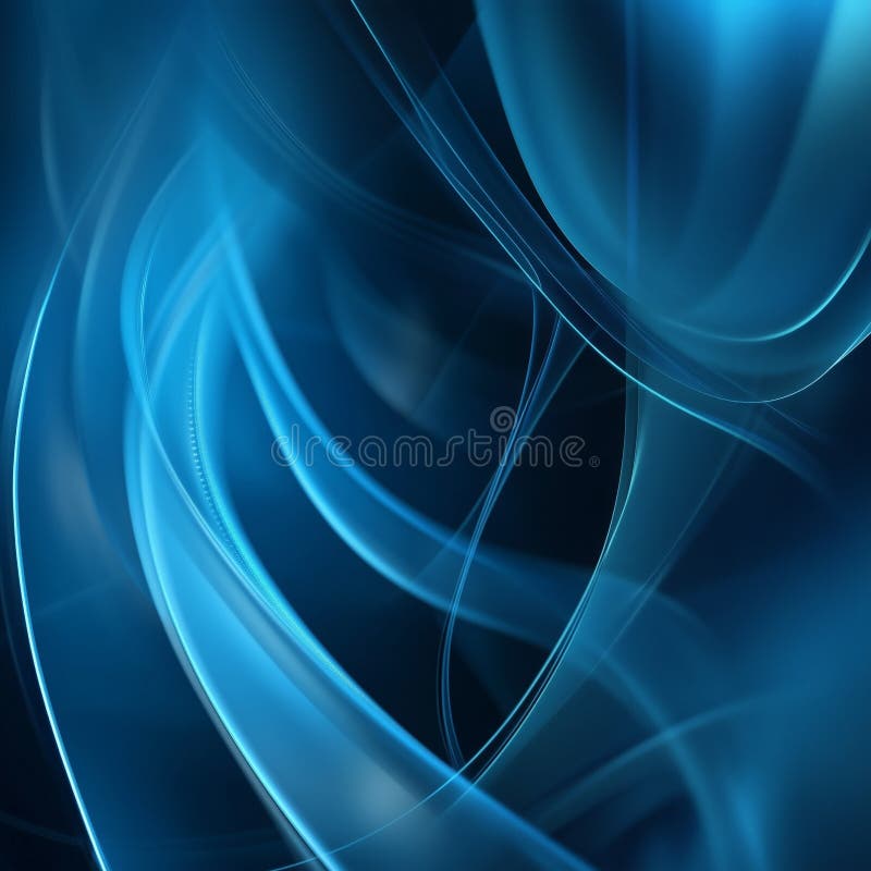 Abstract Blue Flowing Forms Create a Sense of Dynamic Movement in ...