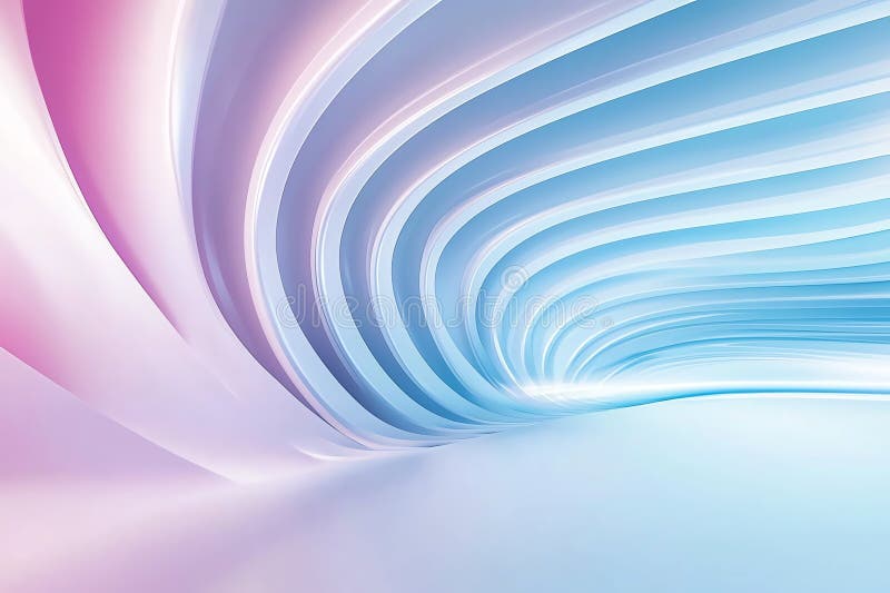 Abstract Smooth Lines Transition in Soft Pink and Blue Gradients ...