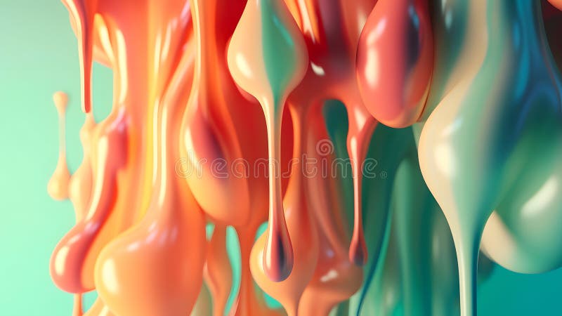 Abstract Smooth Shaped Formless Opaque Pastel Pink and Mint Green ...