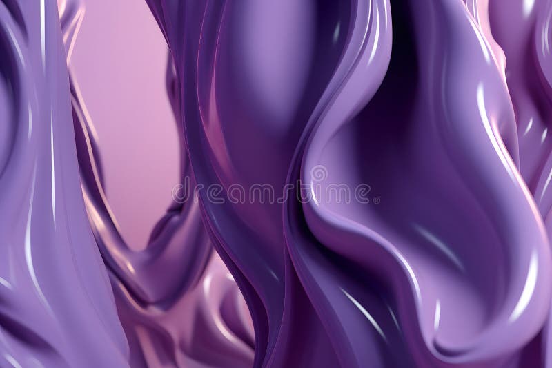 Abstract Smooth Shaped Formless Opaque Pastel Purple Liquid Flow ...