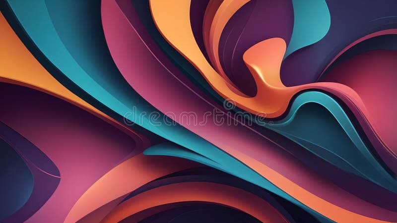 Abstract Smooth Shapes Colorful Background Stock Illustration ...