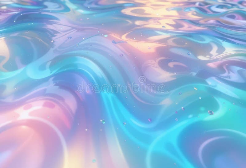 Abstract Smooth Surface with Colorful Reflective Patterns in a Fluid ...