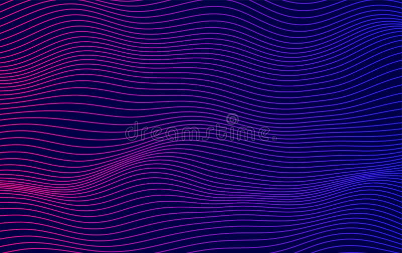 Abstract Smooth Thin Lines on Dark Blue Background. Stock Vector ...
