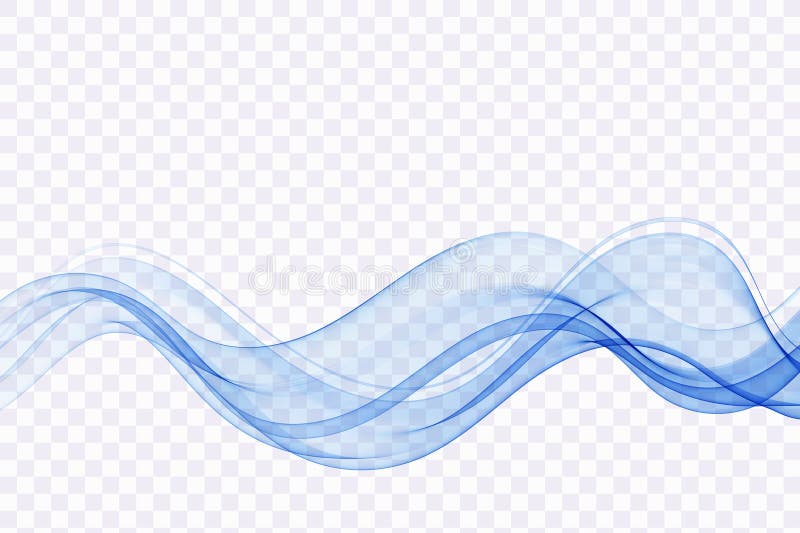 Abstract Smooth Transparent Flow of Smoky Blue Wave. Stock Vector ...
