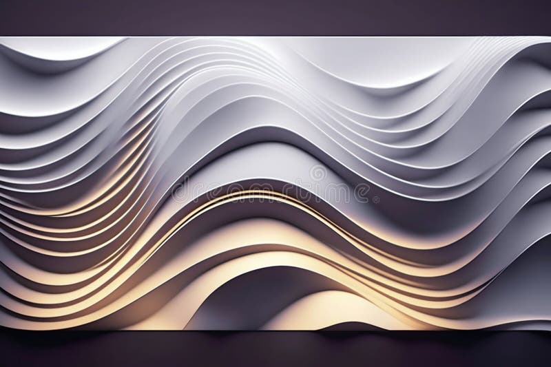 Abstract Smooth Wave Lines Background. Generative AI Stock Illustration ...