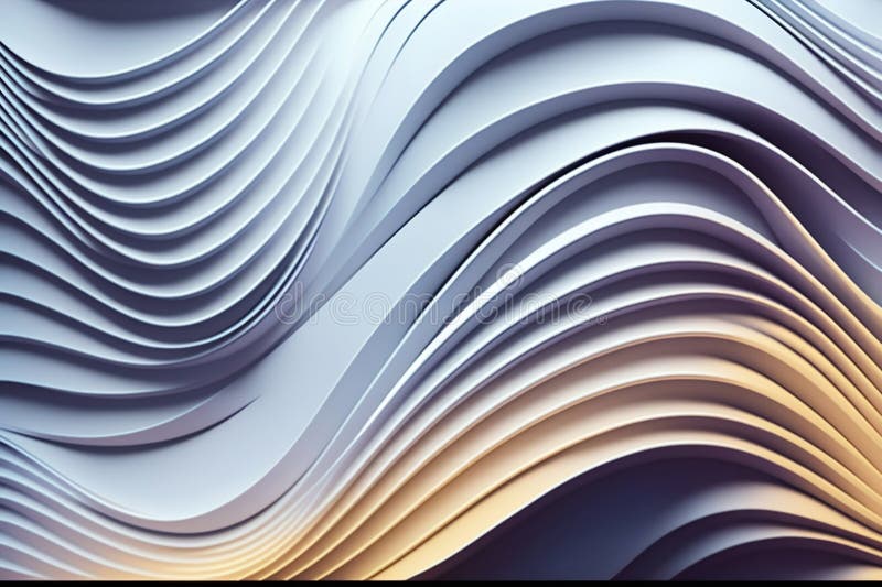 Abstract Smooth Wave Lines Background. Generative AI Stock Illustration ...