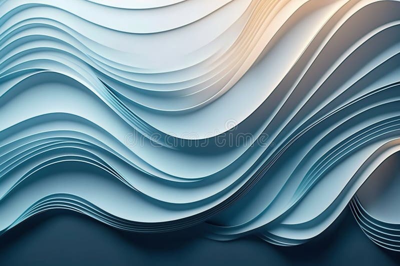 Abstract Smooth Wave Lines Background. Generative AI Stock Illustration ...