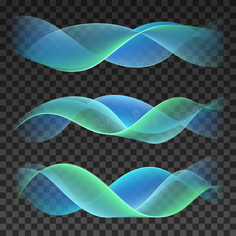 Vector Smooth Transparent Abstract Waves Stock Illustrations – 6,539 ...